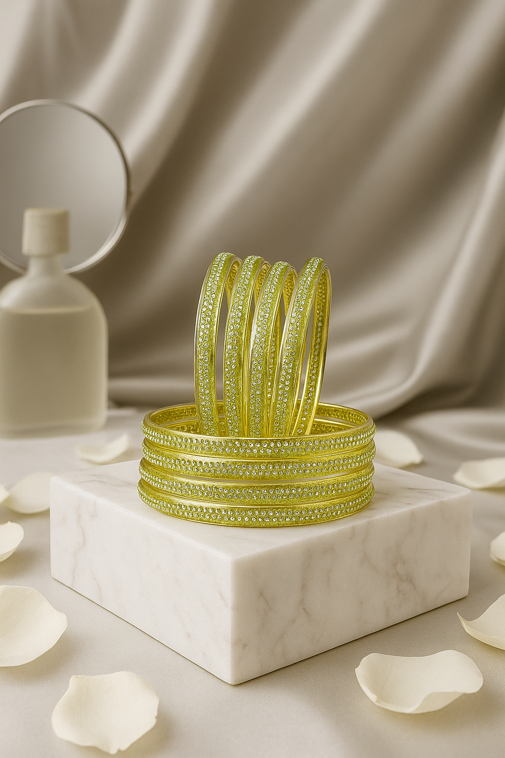 Women's and girls' designer glass kada set with diamond stones– PAAIE