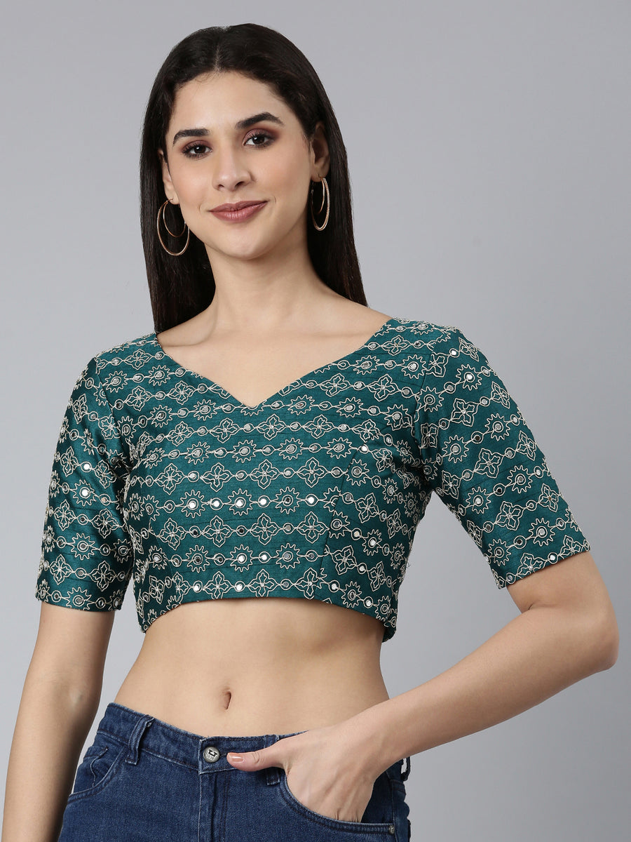 Designer Green Designer Green Color Blouse Embroidered Work For Weddin ...