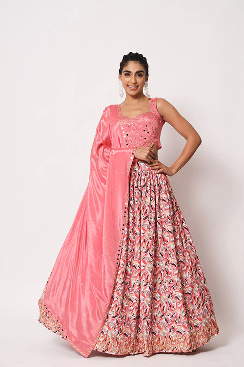 Pink Color Art Silk Sequence Embroidered Work Lehenga Choli(D243)– PAAIE