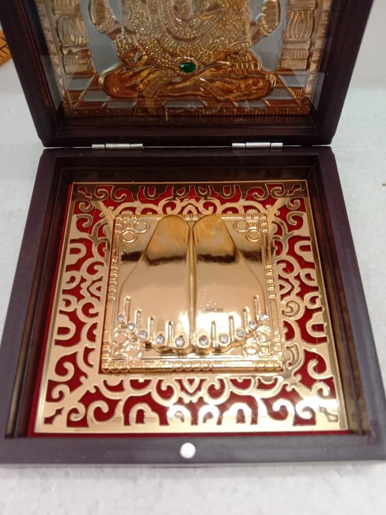 Brown Devotional Box with Shree Ganesh Charan Paduka– PAAIE