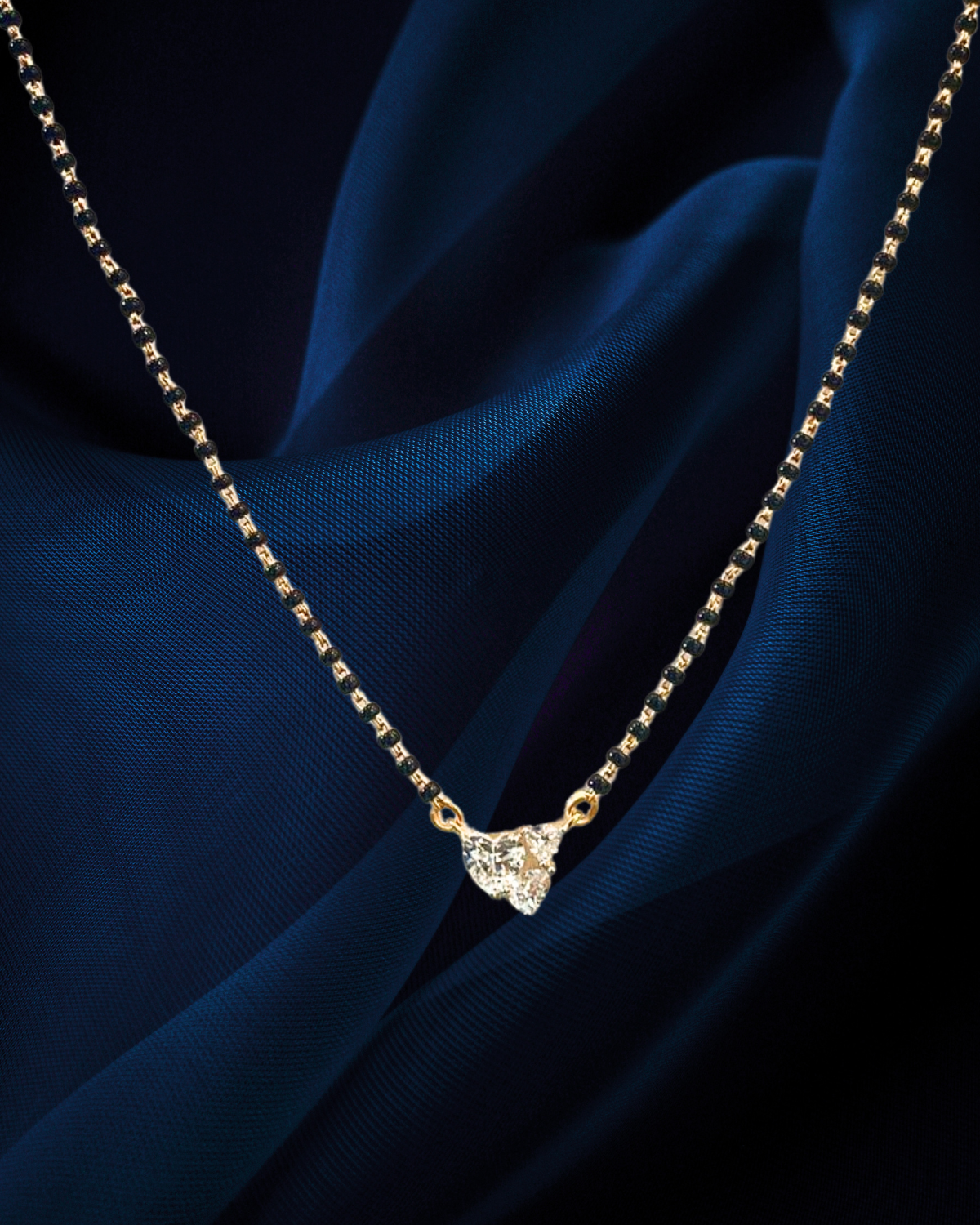 Magnificent 22 KT White Diamond Mangalsutra in Gold– PAAIE