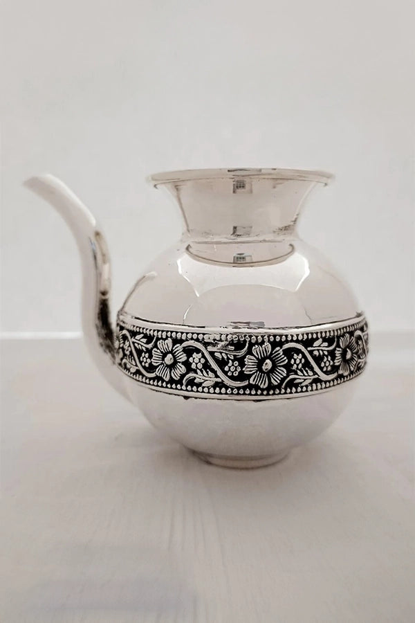 925 Sterling Silver Designer Karwa Puja Kalash with Nozzles for Karwa ...