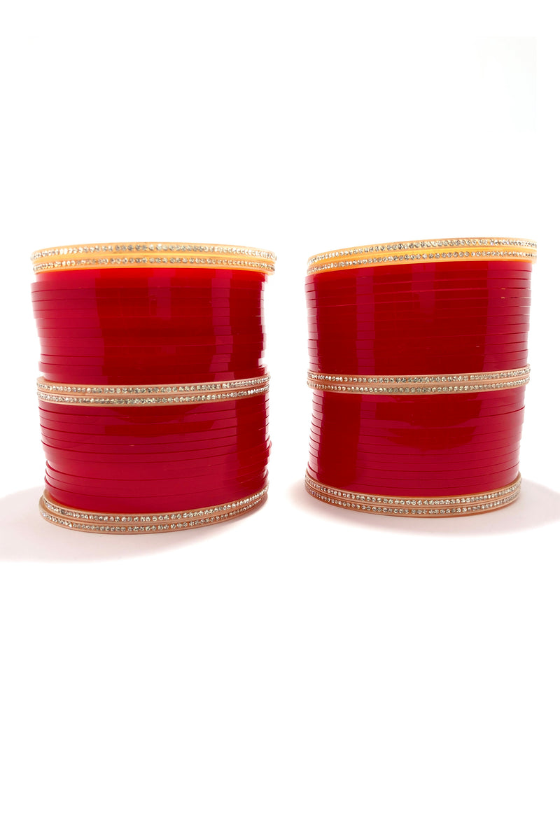 Women's Beautiful Traditional Designer Bridal Red & Golden Color Chuda ...