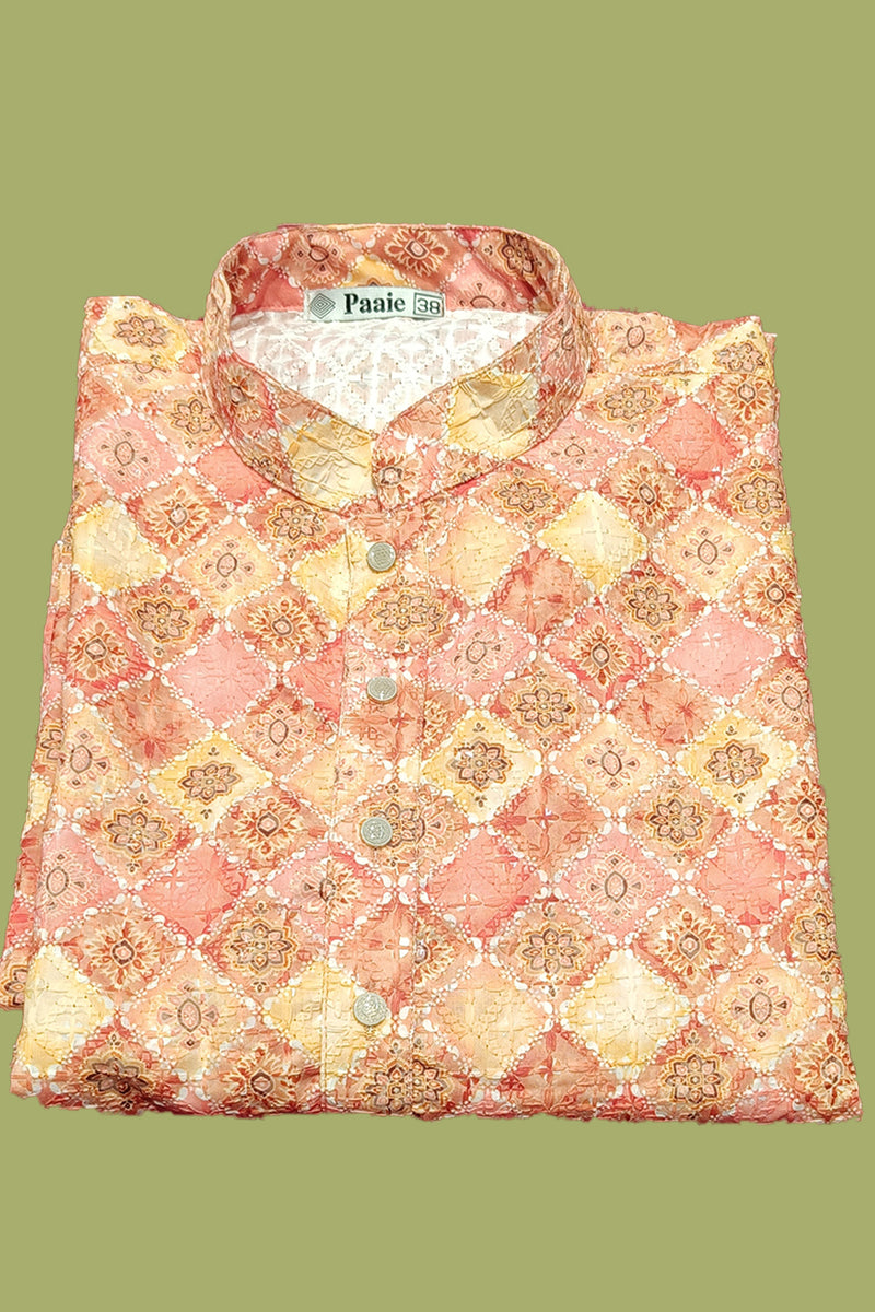 Designer Orange Kurta Pyjamas for Men: Vibrant and Stylish– PAAIE