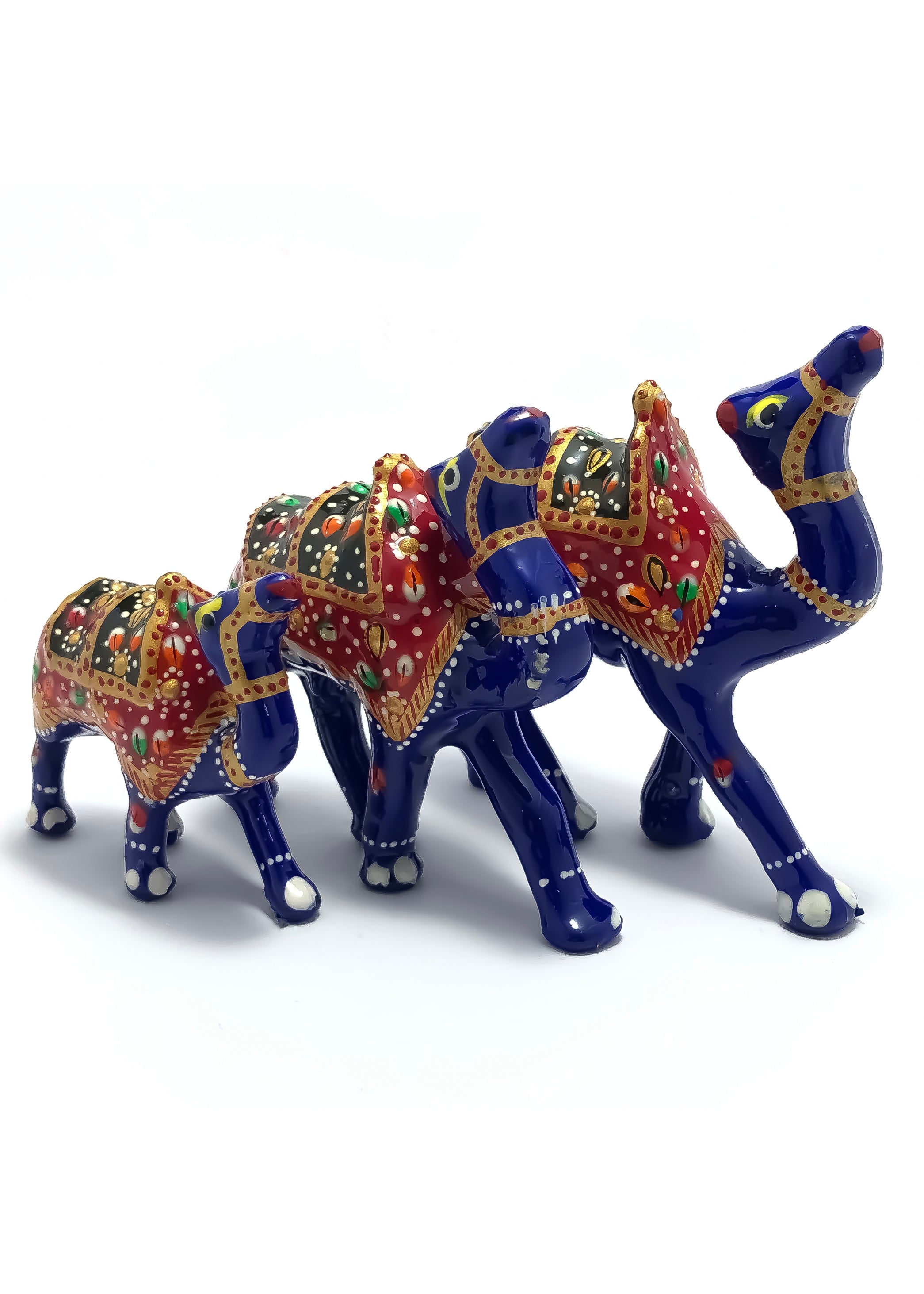 Camel Family Set of 3 In Blue Color Home Decorative Items Showpiece Gi ...