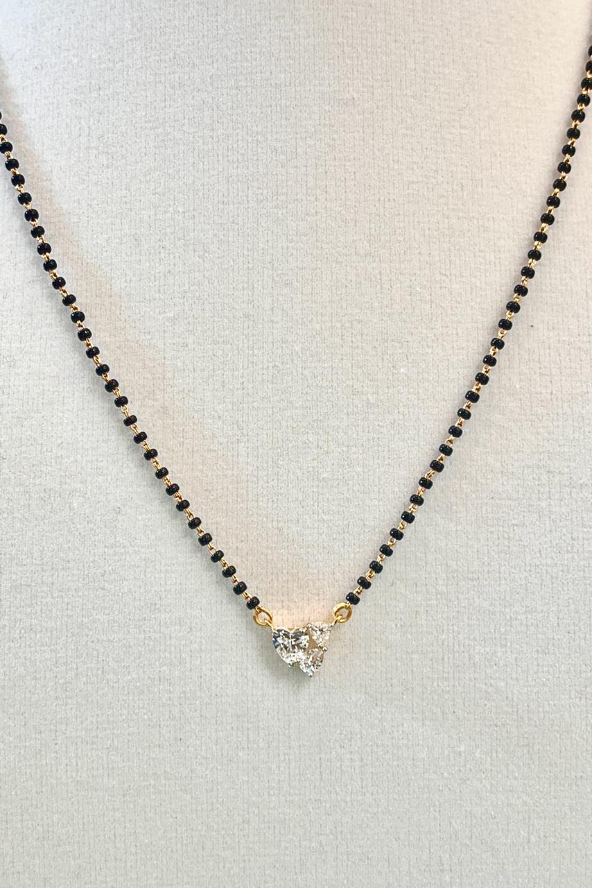 Magnificent 22 KT White Diamond Mangalsutra in Gold– PAAIE