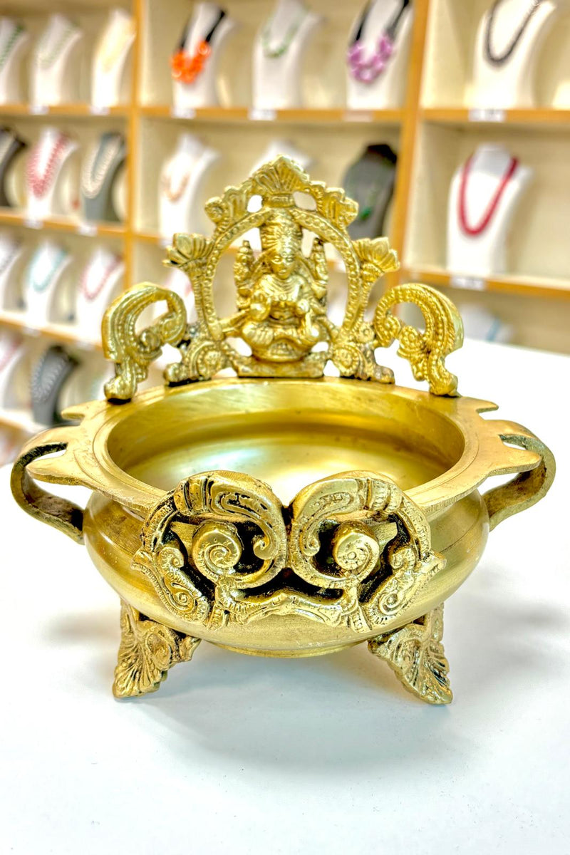 Elegant brass Lakshmi Urli an Accent Piece for Corner Table Decoration ...