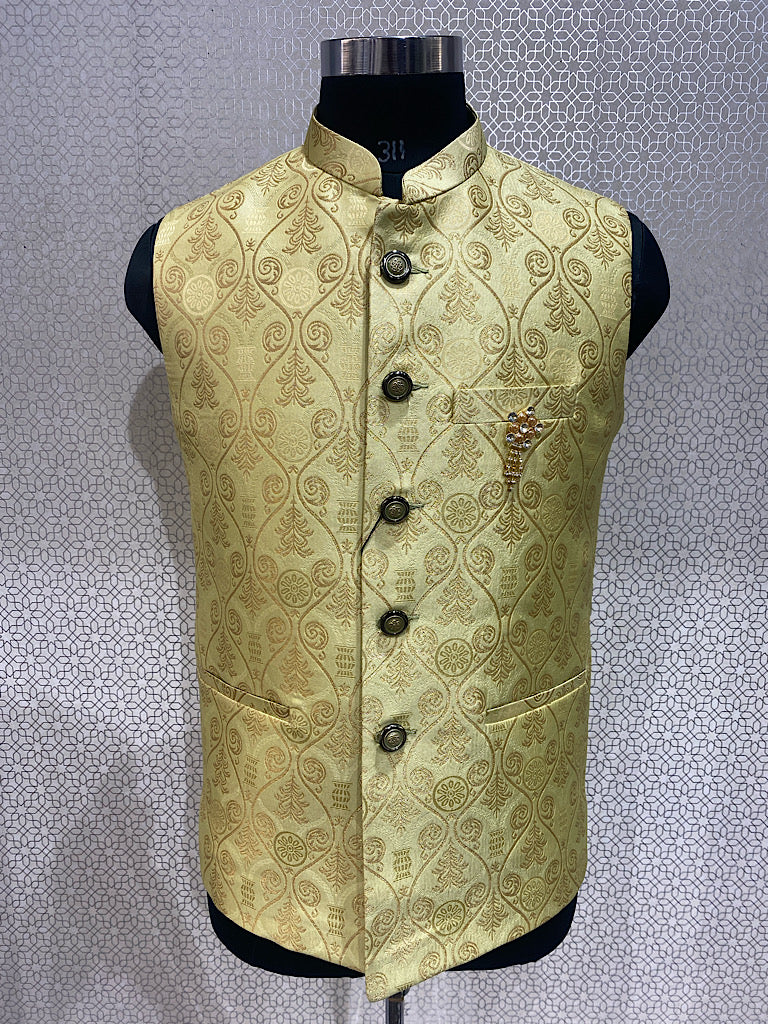 Men's Chic Pista Green Checked Waistcoat | Ideal for Parties and ...