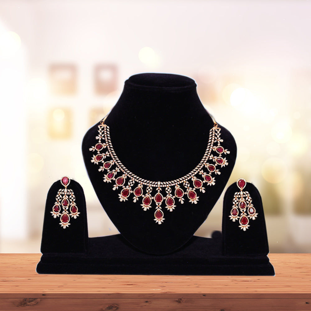 American Diamond Necklace Set with Earring (E46)– PAAIE