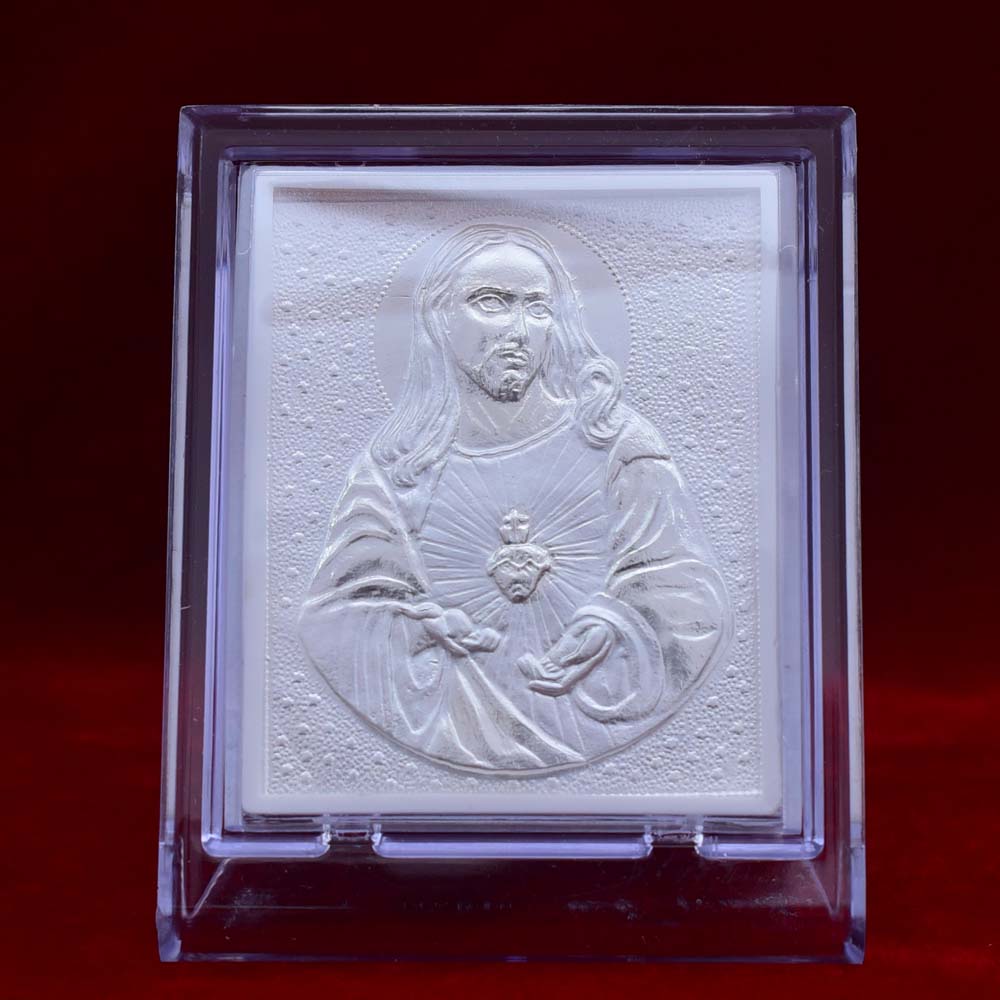 Jesus Christ Pure Silver Frame for Housewarming, Gift and Pooja 2.5 x ...
