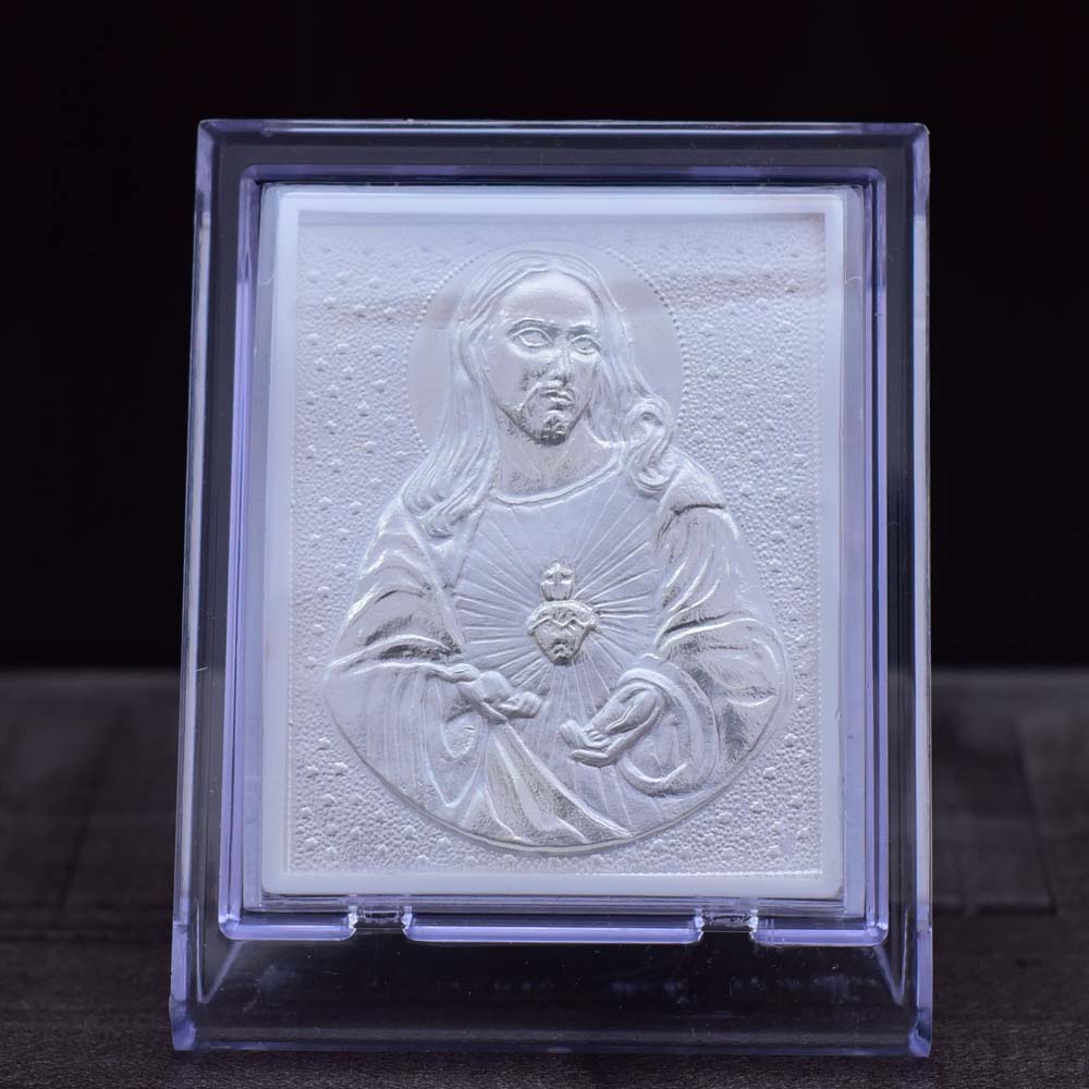 Jesus Christ Pure Silver Frame for Housewarming, Gift and Pooja 2.5 x ...