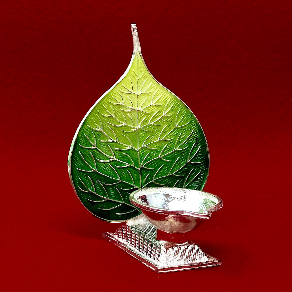 925 Silver Leaf Diya (Design 4)– PAAIE