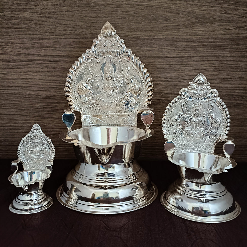 925 Silver Lakshmi Diya: Elegance for Decoration and Worship– PAAIE