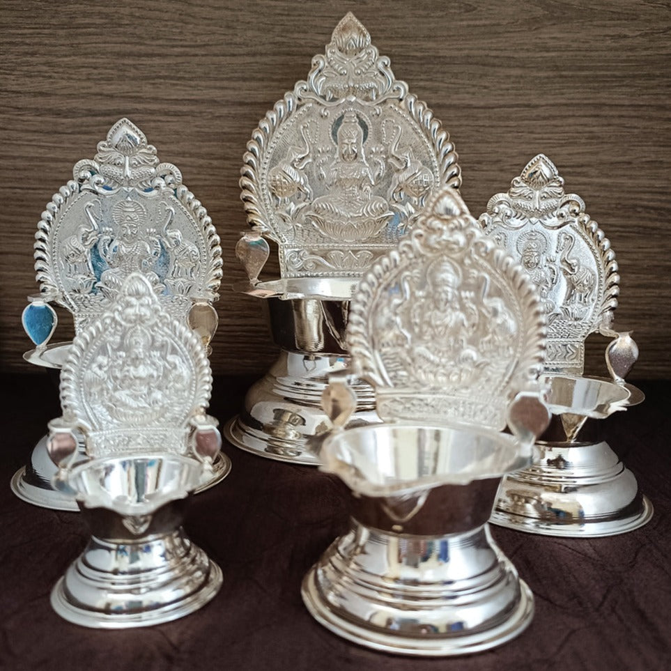 925 Silver Lakshmi Diya: Elegance for Decoration and Worship– PAAIE