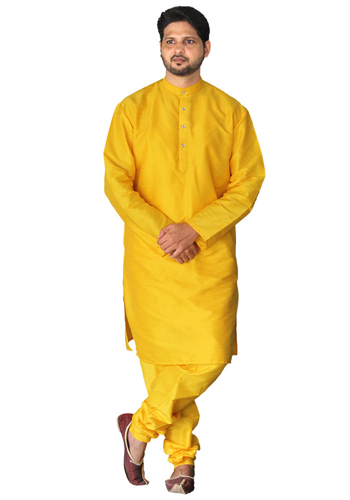 Yellow Silk Kurta Pajama for Festive & Wedding Wear Buy Now– PAAIE