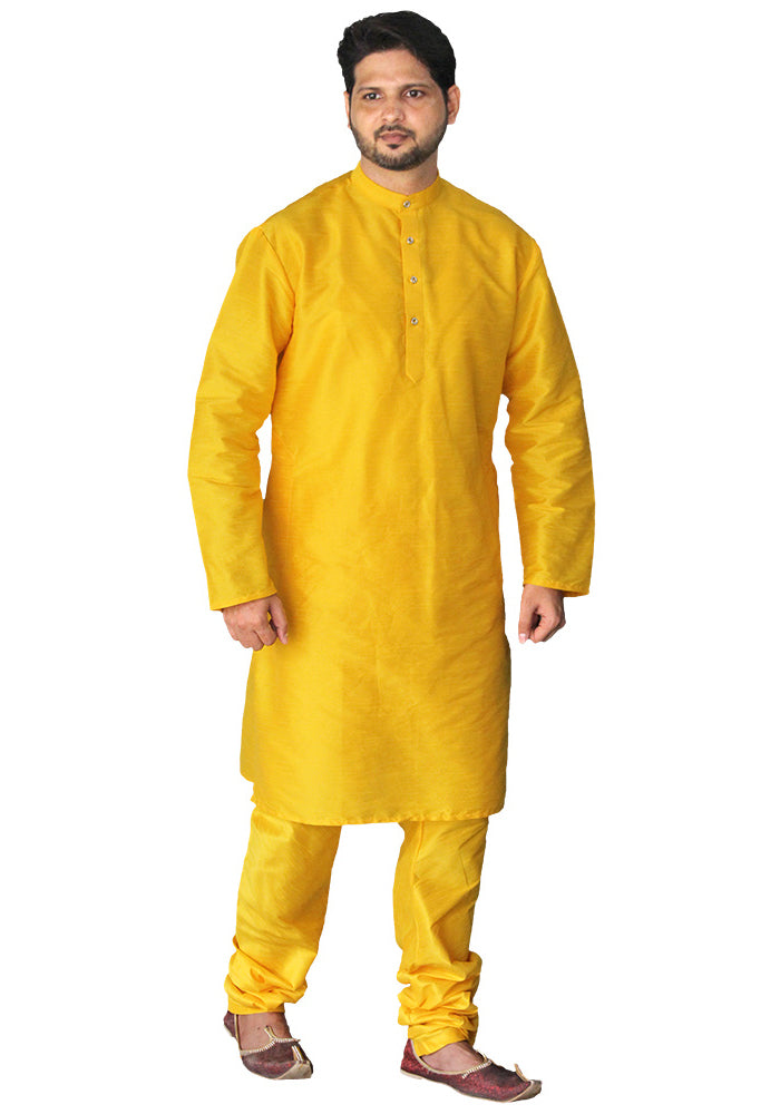 Yellow Silk Kurta Pajama for Festive & Wedding Wear Buy Now– PAAIE